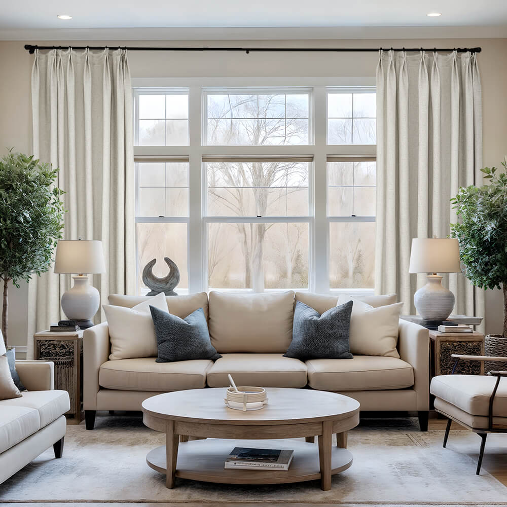 "Serene" Custom Heavyweight Linen Drape Pleated - Gray